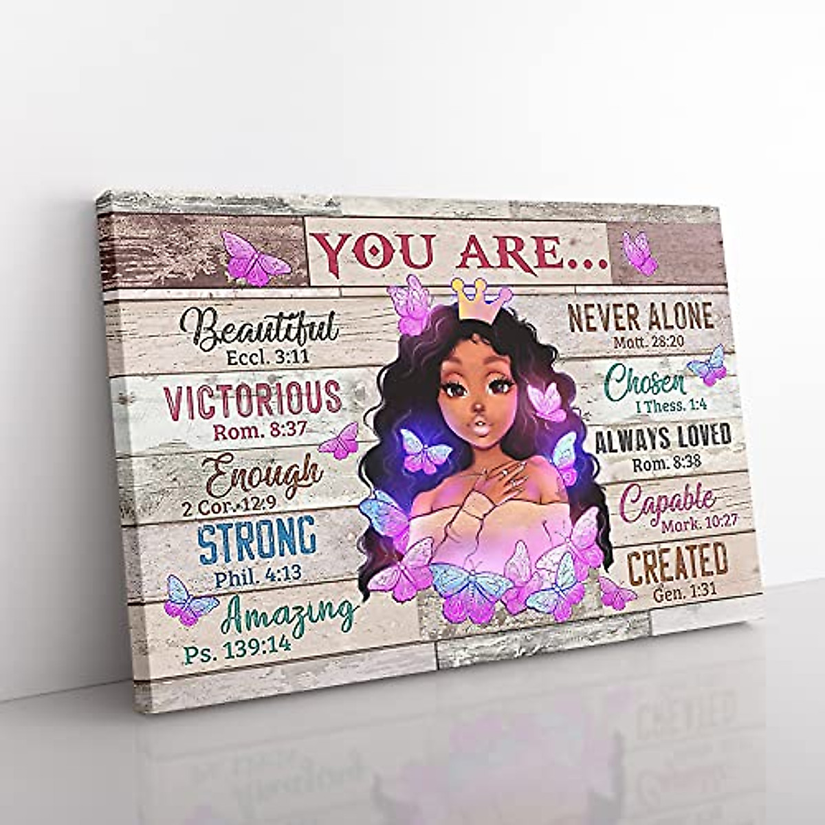 Hwzorhy African American Wall Art Black Queen Girl Canvas Print Wall Art Motivational with Black Woman Painting Wall Decor Modern Artwork Home Decoration for Living Room Bedroom Bathroom Office