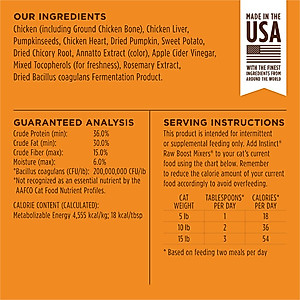 Instinct Freeze Dried Raw Boost Mixers Grain Free Digestive Health Recipe All Natural Cat Food Topper by Nature's Variety, 5.5 oz. Bag