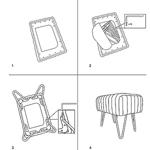 Home Soft Things Blue Jacquard Chenille Ottoman, 19" x 13" x 17" H, Babati-Turquoise, Fuzzy Entry Way Ottoman Bench Living Room Bedroom End of Bed Decorative Makeup Stool Foot Rest Chair Home Décor