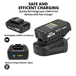 NEIKO 02651A Nail Gun Battery Powered Cordless Brad Nailer & Stapler, 18 Gauge, 2 in 1 Rechargeable Staple Gun & Battery Powered Nail, Cordless Nail Gun, 20V 2.0Ah, Electric Cordless Finish Nailer