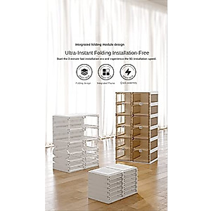 MAYIBOX 2 Rows of 12 Compartments Portable Free Stacking Transparent Thickened Shoe Box - Side Transparent Locker - Plastic Simple Shoe Cabinet - Storage 12 Pairs of Shoes(2 rows of 12 grids)