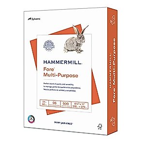 Hammermill Printer Paper, Fore Multipurpose 24 lb Copy Paper, 8.5 x 11 - 1 Ream (500 Sheets) - 96 Bright, Made in the USA, 103283R