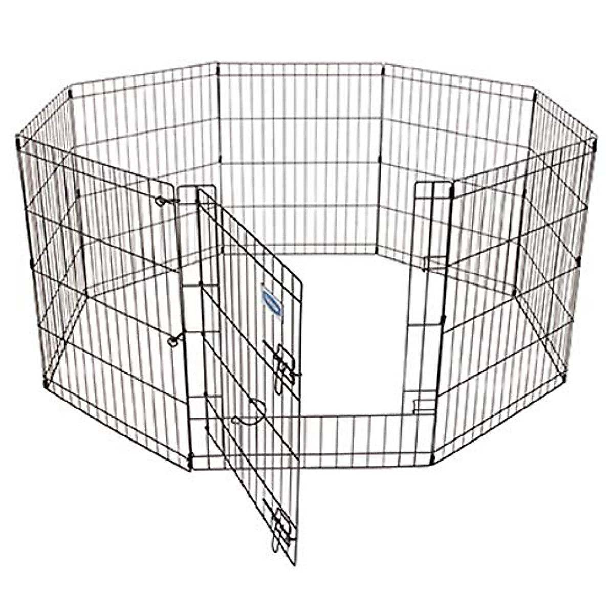 Petmate 30-Inch by 24-Inch 8-Panel Exercise Pen with Step Through Door,Black