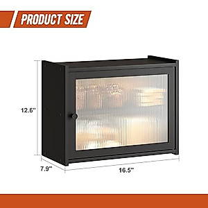 GHWIE Bread Box for Kitchen Countertop Large Bread Box Farmhouse Bread Container Bread Storage with Window Bread Holder Black