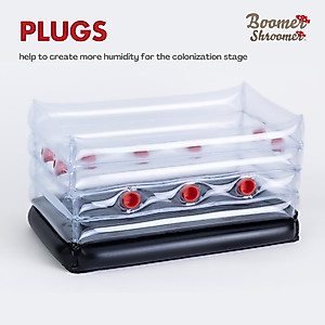 Boomer Shroomer Inflatable Monotub Kit, Mushroom Growing Kit Includes a Drain Port, Plugs & Filters, Removeable Liner [Patent No: US 11,871,706 B2]