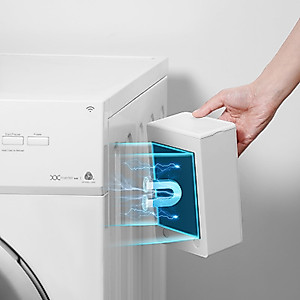 SUBEKYU Magnetic Dryer Sheet Holder for Laundry Room, Dryer Sheet Container,Dryer Sheet Dispenser,Wall Dryer Sheet Box for Laundry Organization and Storage,Plastic Fabric Sheet Holder with Lid,White