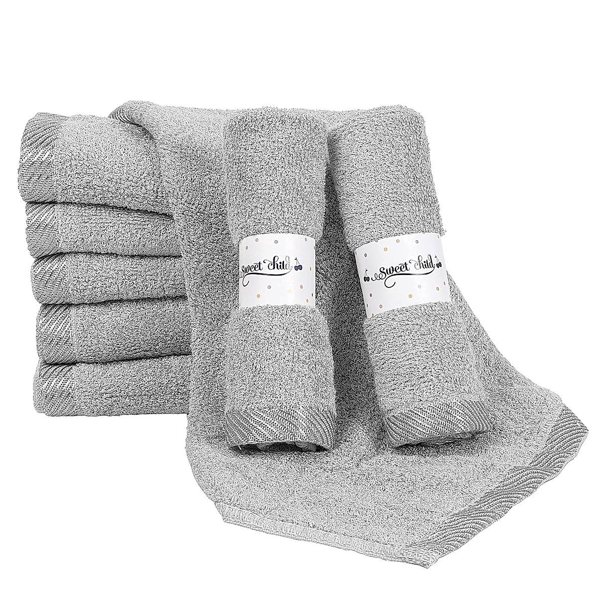 Sweet Child 8-Pack Baby Washcloths -Super Soft Rayon Washcloth, Baby Wash Cloths for Newborn,Infants and Kids, Bath Baby Towels, Body and Face Towel, Face Cloths for Washing Face