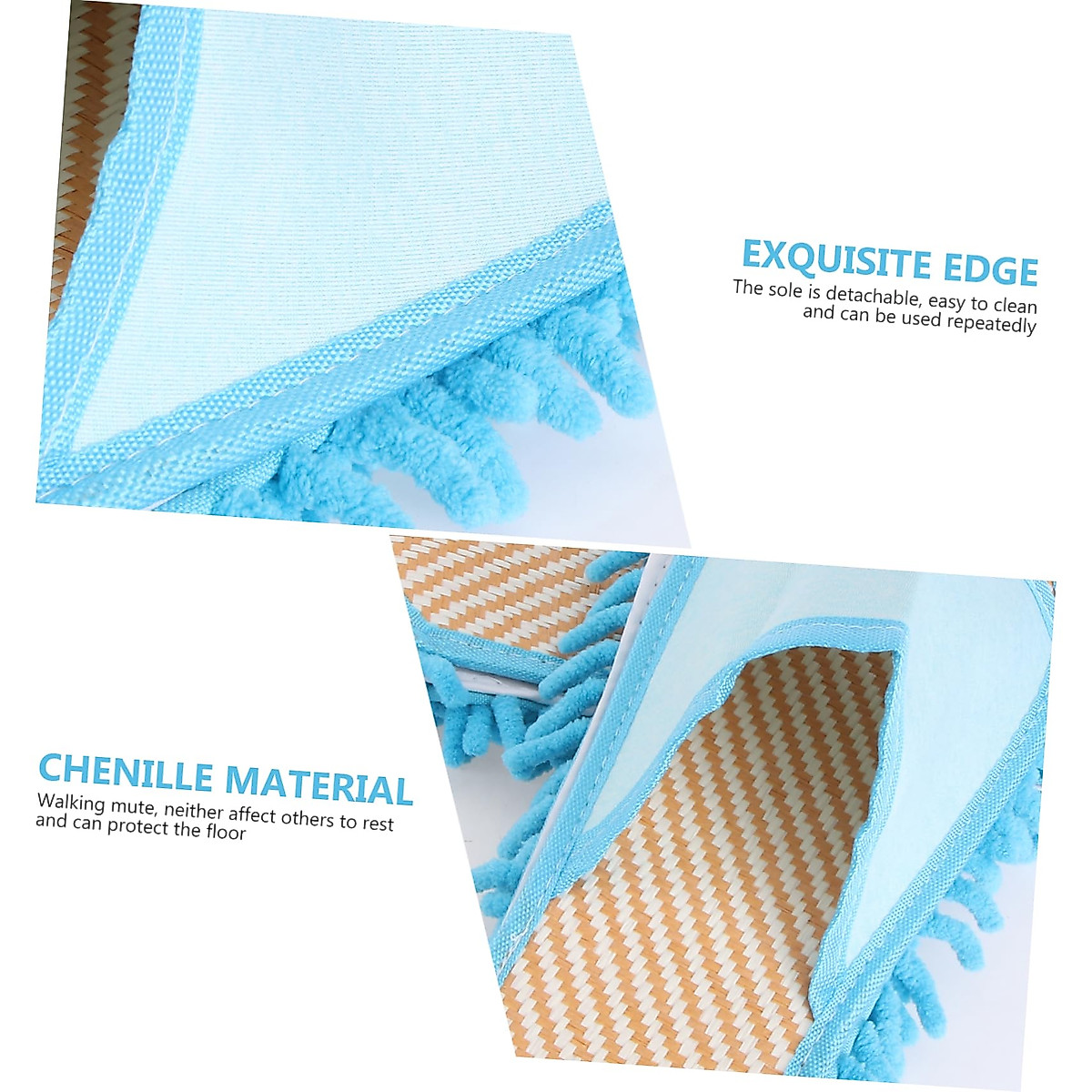 HEALLILY 1 Pair Slippers Floor Cleaner Mop Shoe Covers for Indoors Floor Mops Slipper Boots for Women Mop Socks for Floor Cleaning Universal Straw Mat Dust Collector Miss Rattan Mat Straw