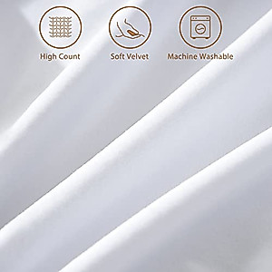 Top Finel Decorative Throw Pillow Covers with Pom Poms Soft Particles Velvet Solid Cushion Covers 18 X 18 for Couch Bedroom Car, Pack of 2, Pure White