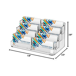 MaxGear Acrylic Business Card Holder for Desk Multiple Business Card Holders, Business Card Stand Business Card Display Holder, Clear Plastic Business Card Holder Display Office, 8 Pocket