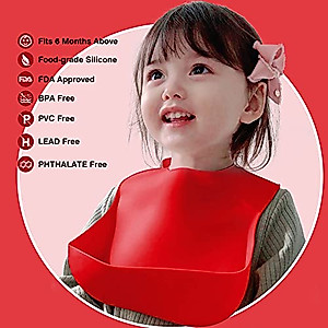 Baby Led Weaning Supplies Pinko Coral Silicone Baby Self Feeding Utensils with Suction Bowl Divided Plate Adjustable Baby Bib Soft Spoon Fork with Lid Drinking Cup Utensil