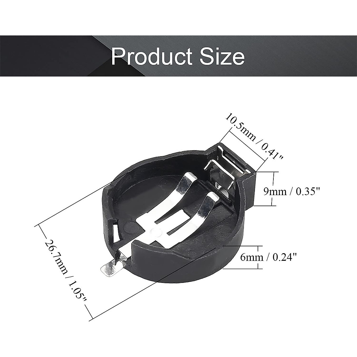 Fielect 10Pcs CR2450 Coin Cell Button Battery Holder Socket Container Case