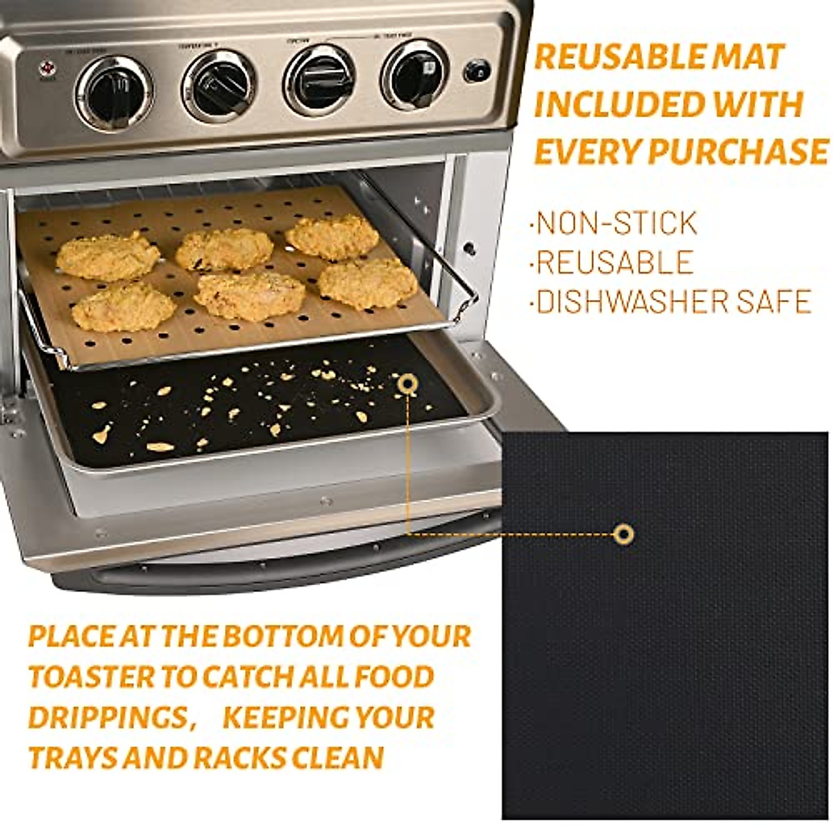 WMKGG 100 PCS Unbleached Air Fryer Parchment Paper, 11 x 9 inch Perforated Rectangular Air Fryer Toaster Oven Disposable Liners for Cuisinart, Ninja Foodi, Breville, Gowise, Black Decker