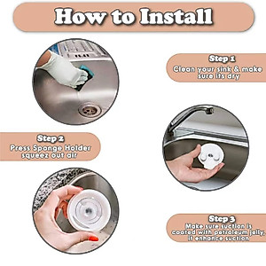 FUNOWN Sponge Holder,2 pack Sponge Holder for Kitchen Bathroom Sink Suction Cup Installation Sponge Organizer for Kitchen/Bathroom Sink (Sponges Not Included)