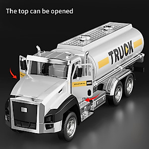 TEMI 3 Pack of Diecast City Transport Vehicles, Garbage, Tanker, Express Delivery, 1/50 Scale Metal Collectible Models With Opening Doors for Boys and Girls