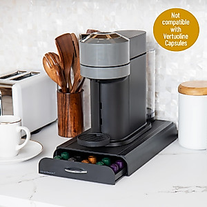 Mind Reader Coffee Pod Drawer Compatible with Nespresso Capsule, 9.21 x 15.94 x 2.36, Black
