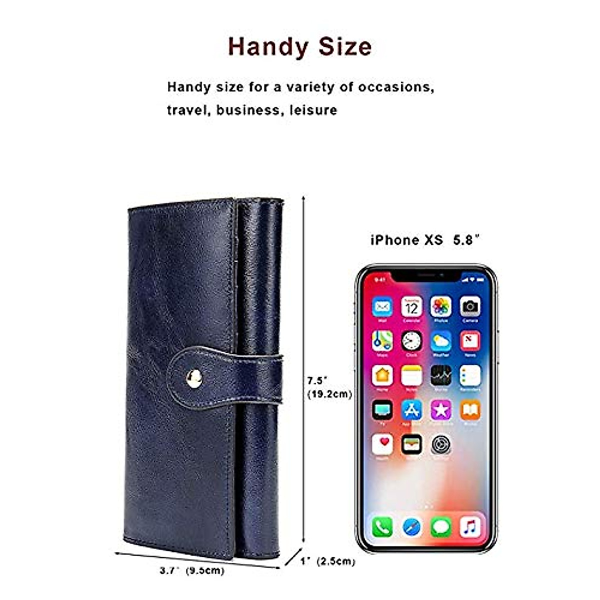 SHUIBIAN Women's RFID Blocking Genuine Leather Clutch Wallet Multi Card Holder Organizer Ladies Purse with Zipper Pocket (blue2)