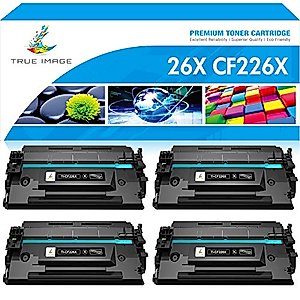 TRUE IMAGE Compatible Toner Cartridge 26X CF226X Replacement for HP 26A CF226A M402n M426fdw Pro M402dn MFP M426fdn M402dw M402 M426dw M426 M402d Printer Ink High Yield (Black, 4-Pack)