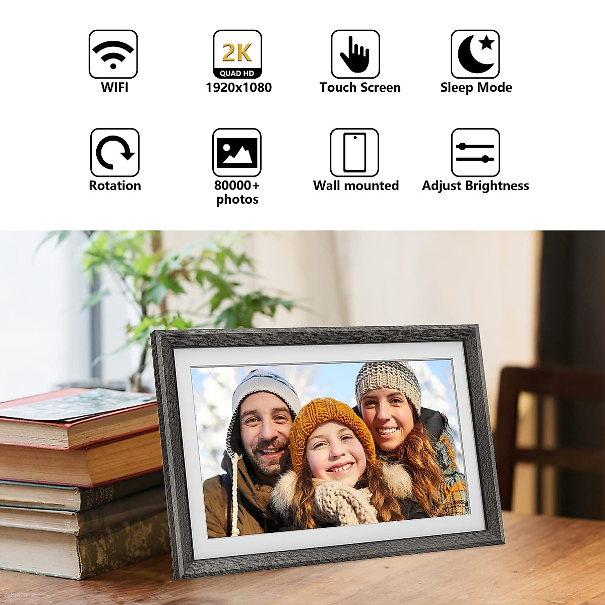 FRAMEO 15.6 Inch 32GB WiFi Digital Photo Frame 1920 * 1080 IPS FHD Touch Screen Smart Digital Picture Frame, Wall Mountable, Auto-Rotate, Share Moments Instantly via Frameo App from Anywhere