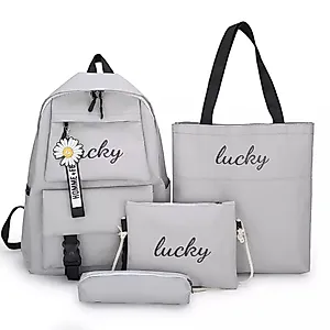 4-piece backpack set and lunch box .