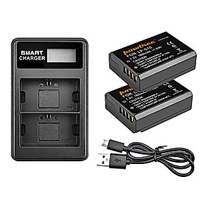 Powtree LP-E10 2 Pack Replacement Battery and LCD Dual Charger Compatible with Canon EOS Rebel T6,T7,T3,T5, T100, 4000D,3000D,2000D,1500D,1300D,1200D,1100D Digital Cameras(Not for T3i T5i T6i T6s T7i)