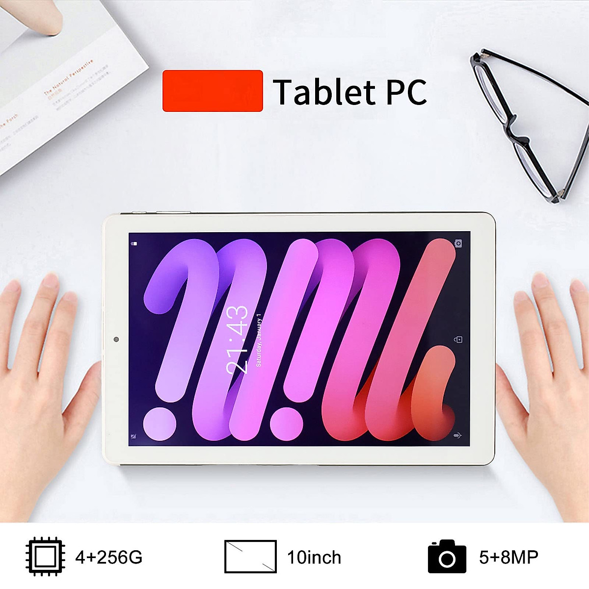 10in Tablet for Android11, WiFi 3G Network Phone Call, 4GB RAM 256GB ROM, Octa Core Processor, 6000mAh Battery, for Kids, IPS HD Screen