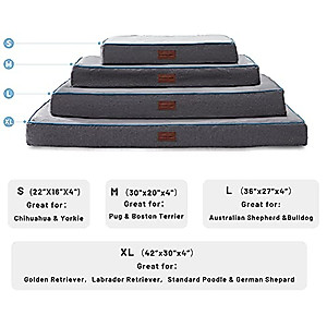 SunStyle Home Dog Bed for Large Dog Bed Small Dog Bed L Dog Bed Up to 50/75/100lbs Orthopedic Egg Crate Foam