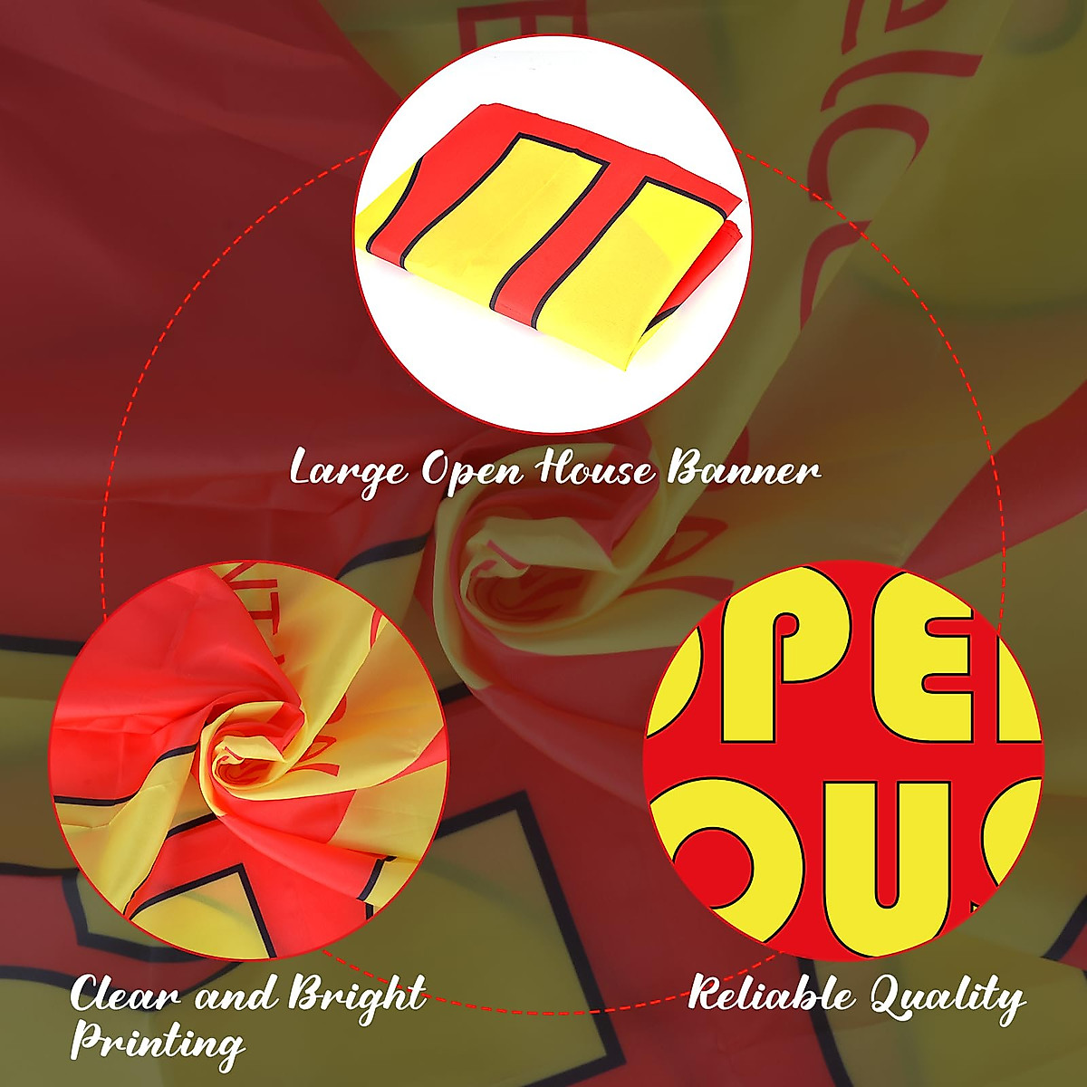 Large Open House Flag Banner for Real Estate Agents for Rent Moving Sale Signs by Owner Yard Sign Door Signs for Business Home Outside Agents Supplies (1)