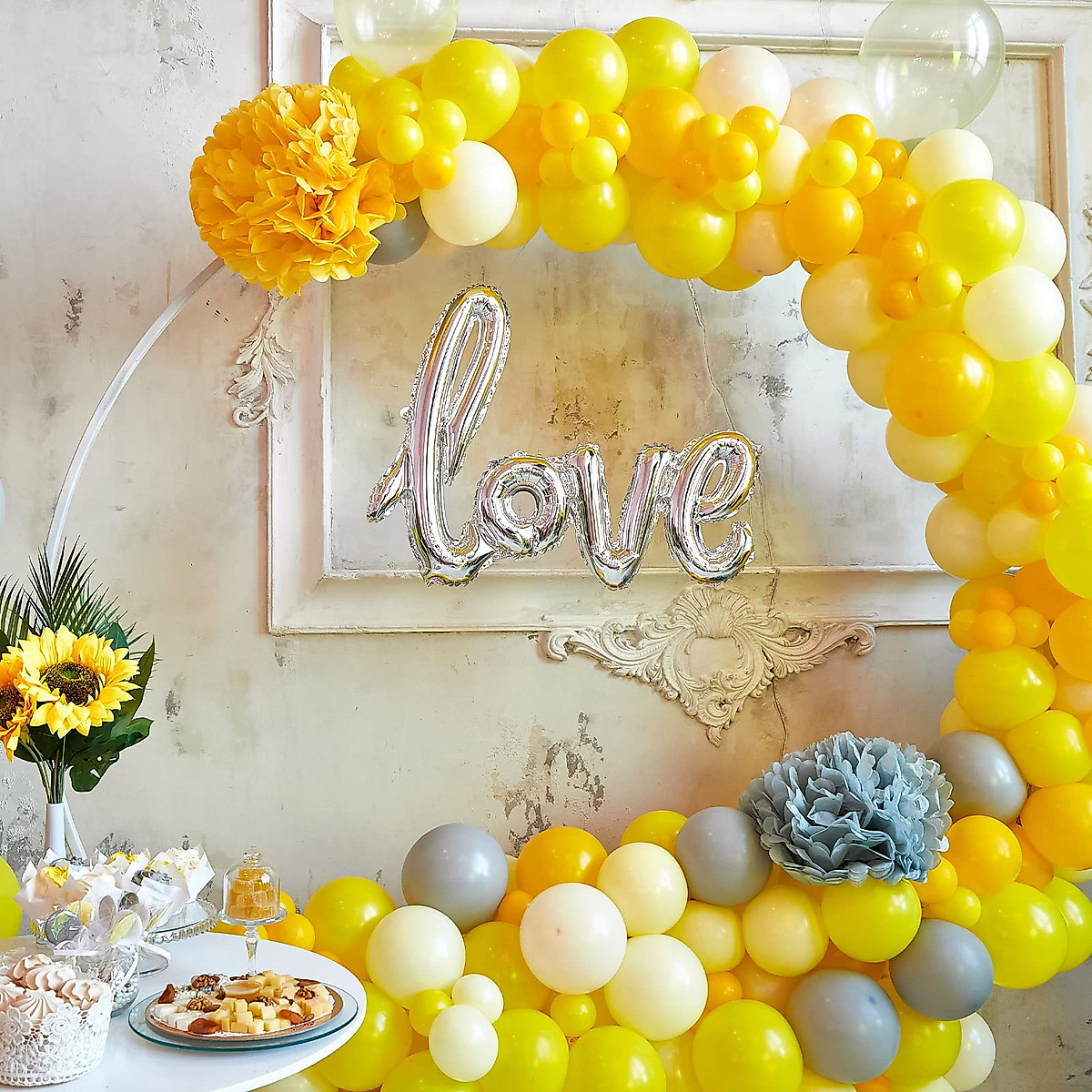 RUBFAC White Balloons Latex Party Balloons 100pcs 12 Inch Helium Balloons for Wedding Bridal Baby Shower Graduation Anniversary Birthday Bachelorette Party Decoration, White Ribbon