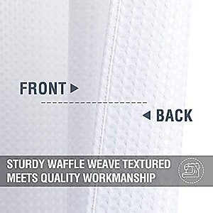 jinchan White Kitchen Curtains 36 Inch Tier Curtains Waffle Woven Textured Cafe Curtains Half Window Curtain Set Rod Pocket Light Filtering for Bathroom Sink Laundry Room Basement RV 2 Panels