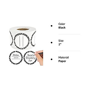 Dissolvable Canning Labels for Jars – 200 Dissolvable Mason Jar Labels - Dissolvable Food Labels for Containers - Jam Homemade Canning Jar Labels Stickers - Removable Mason Jar Labels 2" Black