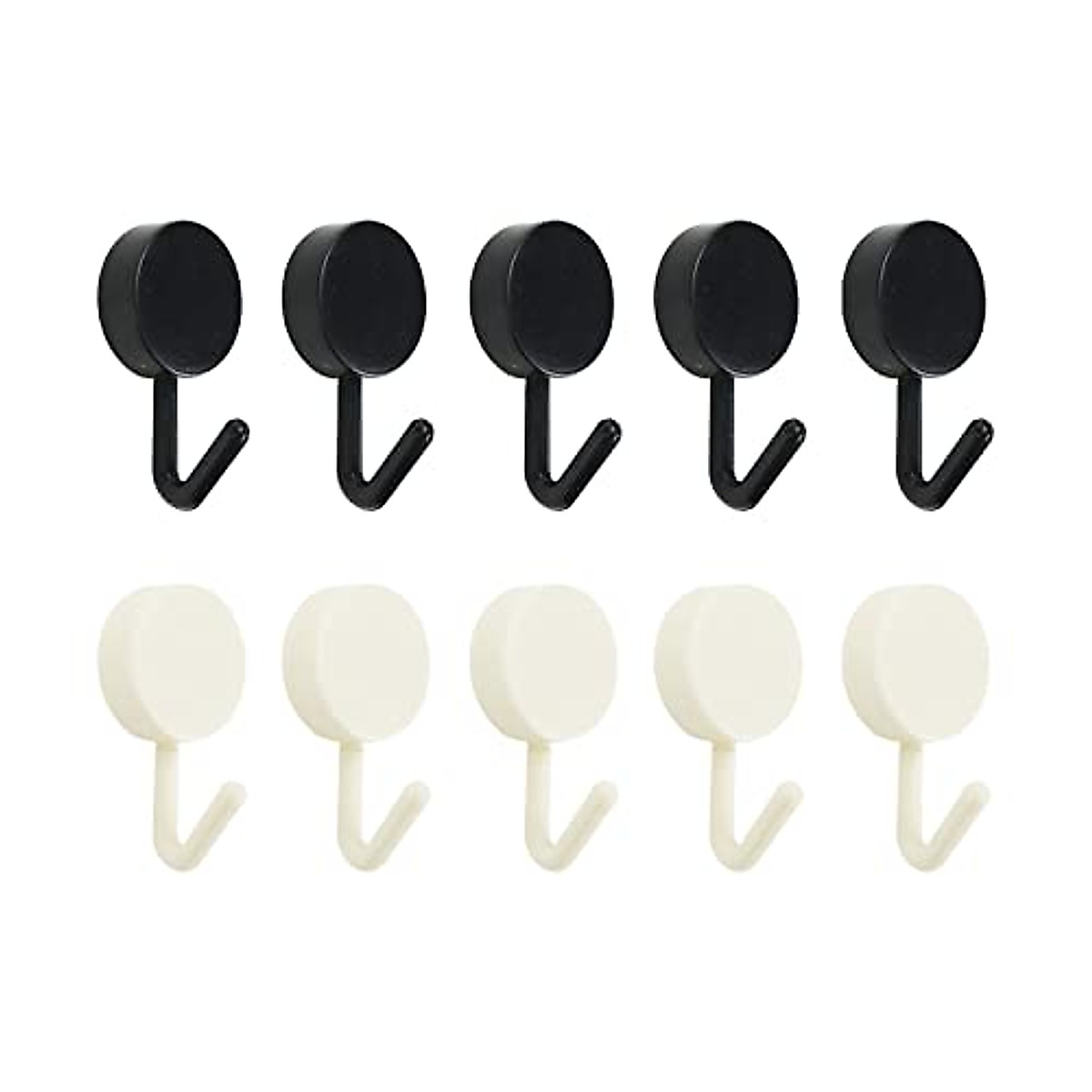 Geesatis 10 Pcs Coat Hooks Decorative Adhesive Hooks Heavy Duty Hanger Hook for Hanging Coat, Towel, Bags, Kitchen Utensils, Keys(Black and White)