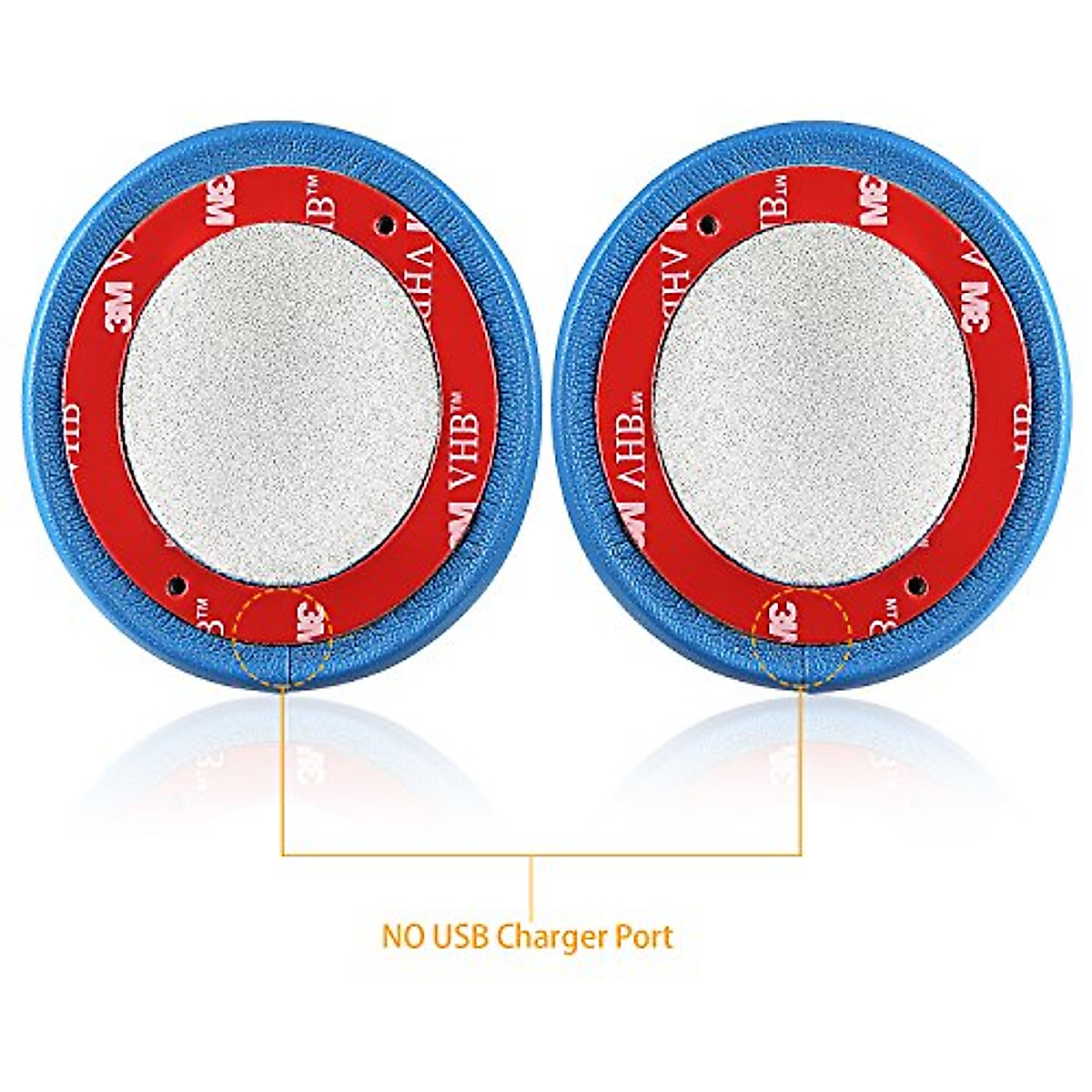 Jecobb Solo 2 Wired Replacement Earpads Ear Cushion Pads with Protein Leather and Memory Foam for Beats Solo2 Wired On-Ear Headphones by Dr. Dre ONLY (NOT FIT Solo 2/3 Wireless) (Blue)