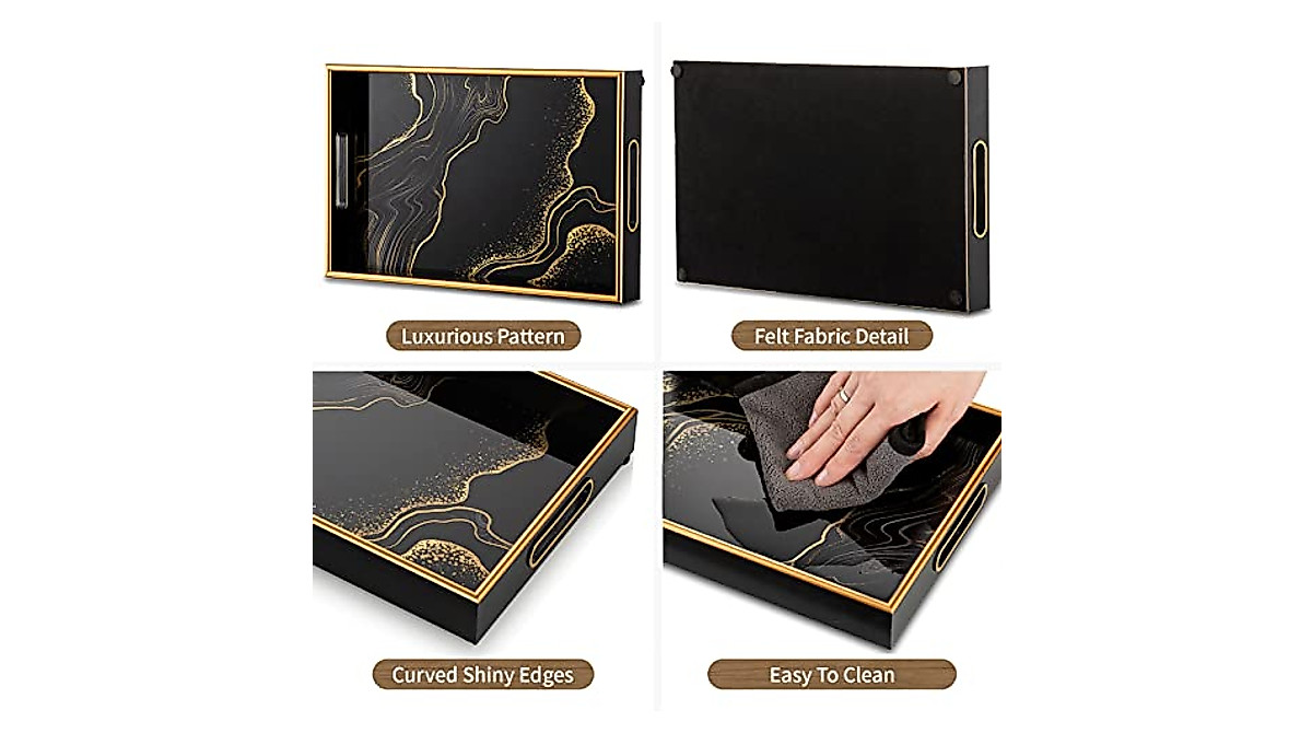 Hanobe Decorative Serving Tray - Modern Design & Easy Clean