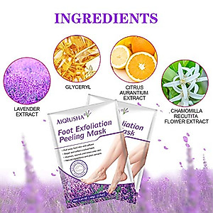 YING HUA XING Foot Mask, Dry Feet Skin Remover Mask, Foot Skin Peeling Mask Large, Foot Masks For Dry Cracked Feet- Lavender 3 Pack
