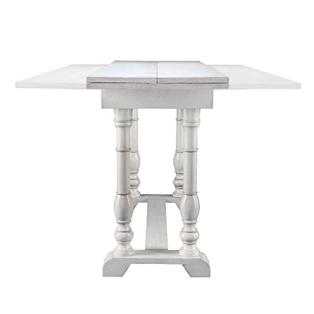 Convertible Dining Table - Expandable Wood Top Seats 2 to 6 - Double Pedestal Base