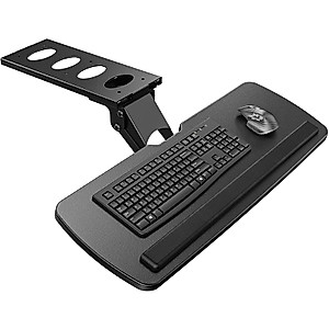 HUANUO Keyboard Tray Under Desk, 360 Adjustable Ergonomic Sliding Keyboard & Mouse Tray, 25" W x 9.8" D, Black