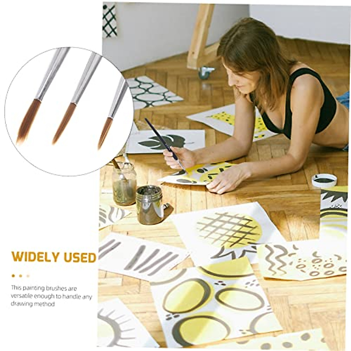 VILLCASE 3pcs Set Adult Coloring Pens Miniature Kit Spray Paint Set Miniature Painting Detail Line Brush Art Special Pen Acrylic Brush to Paint Acrylic Paint Wooden Manicure