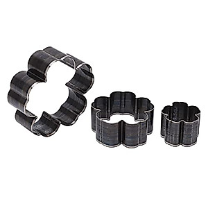 Honiwu 3PCS Flower Leather Die Cutter, Leather Hollow Punch Mold, Incisive Leather Cutting Dies, 1.2in 2in 2.8in One Hole Hollow Punch Tools Kit for DIY Leather Craft