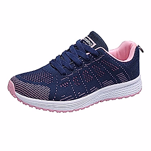 Walking Shoes for Women Women's Slip On Walking Shoes - Lightweight Breathable Mesh Casual SneakersB390 Dark Blue