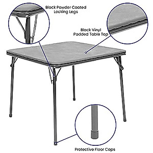 Flash Furniture Kids Gray 5 Piece Folding Table and Chair Set, Grey