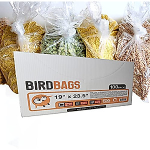 BirdBags Turkey Bags, 19” x 23.5” 100 Pack, Clear Plastic, Food Storage, Freezer, Oven, Groceries Bread