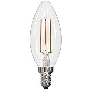 Bulbrite (Pack of 10) 776627 LED Filament Light Bulb, E12 Candelabra Base for Use in Chandeliers, Pendants and Sconces, 3000k Soft White Light, 5 Watts 500 Lumens, Fully Dimmable 10-Pack