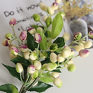 Lavenor 3pcs Artificial Olive Leaves with Fruit 15" Faux Olive Branches Artificial Plants Greenery for Vases Home Office Indoor Outside Decor (Purple)