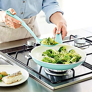 GreenLife Soft Grip Healthy Ceramic Nonstick, Cookware Pots and Pans Set, 16 Piece, Turquoise & Nylon Cooking Set, 7-Piece, Turquoise, 7pc Utensil, Turqouise