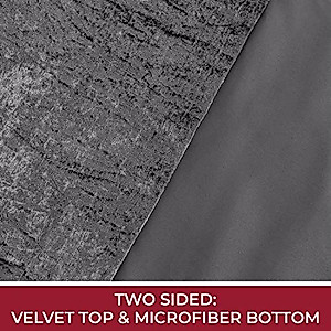 Mellanni Velvet King Duvet Cover Set - Fade, Stain, Shrink, and Wrinkle Resistant - King Gray Comforter Cover Set - 8 Ties & Hidden Button Closure - Duvet Cover with 2 Pillow Shams (King, Gray)