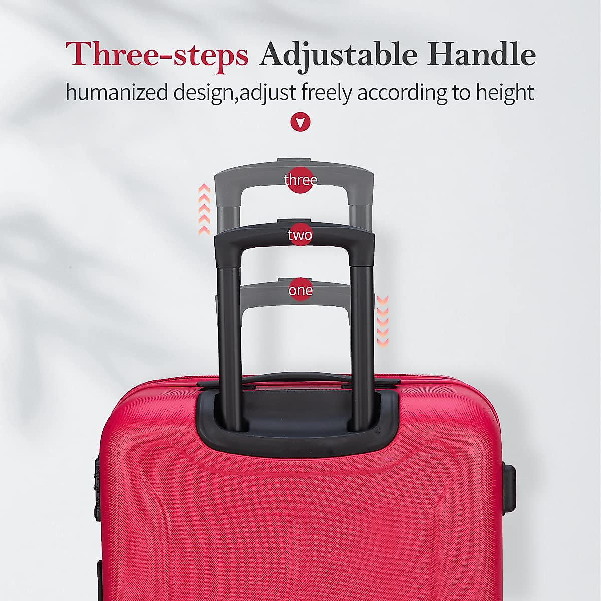 Widfre Luggage Sets 3 Pieces Carry on Suitcase Hardshell Lightweight Travel with Double Spinner Wheels Locks TSA Approved (Hot Pink)