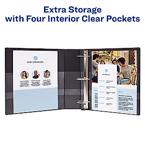 Avery Heavy-Duty View 3 Ring Binder, 2" One Touch Slant Rings, 2.8 Inch Wide Spine, Customizable Clear Cover, Ideal for School, Office, and Home Organization, 1 Light Blue Binder (05501)