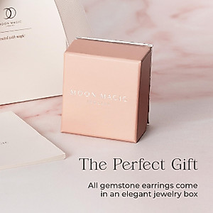 Moon Magic - Authentic Moonstone Earrings - Raw Crystal/Real 925 Sterling Silver Rainbow Moonstone Earrings for Women/Genuine Moonstone Jewelry by Moon Magic