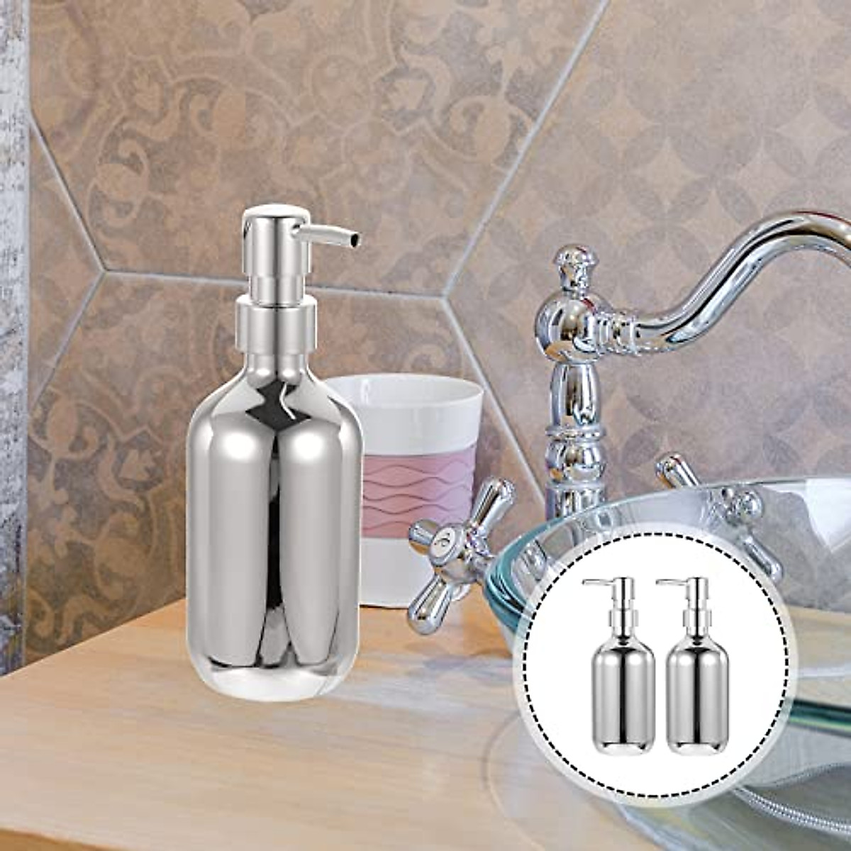 2pcs Lotion Bottle Clear Container Kitchen Soap Dispenser Clear Plastic Containers Shampoo Bottle Home Soap Bottle Hand Foaming Soap The Pet Push Type Travel Toner Bottle